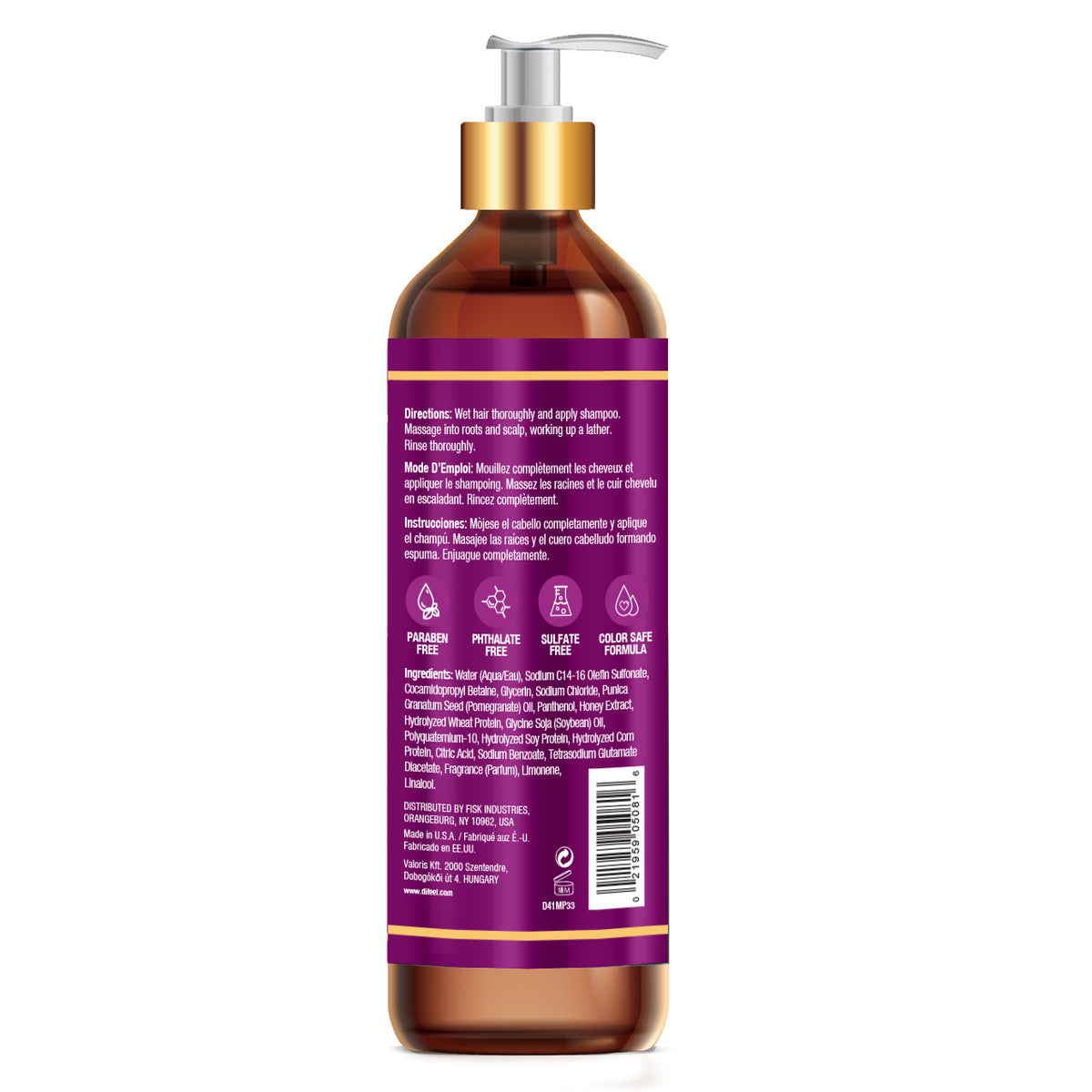 Difeel Pomegranate & Manuka Honey Sulfate-Free Shampoo 33.8 oz ...