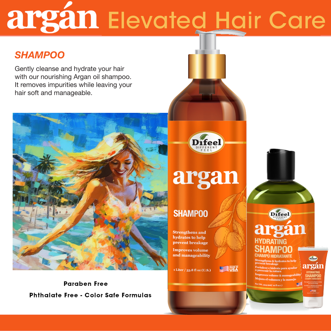 Difeel Elevated Argan Shampoo 33.8 oz. | difeel - find your natural beauty