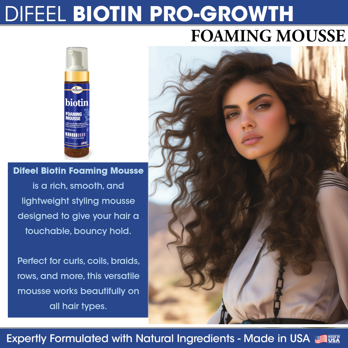 Difeel Biotin Foaming Mousse 8 oz. | difeel - find your natural beauty