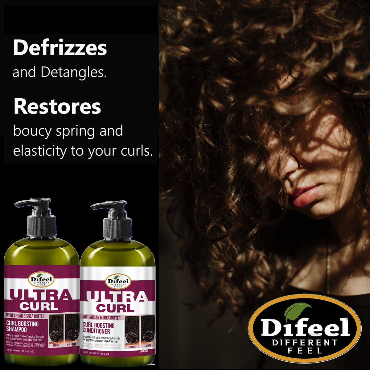 Difeel Ultra Curl 2PC Shampoo & Conditioner 12oz Gift Box | difeel ...