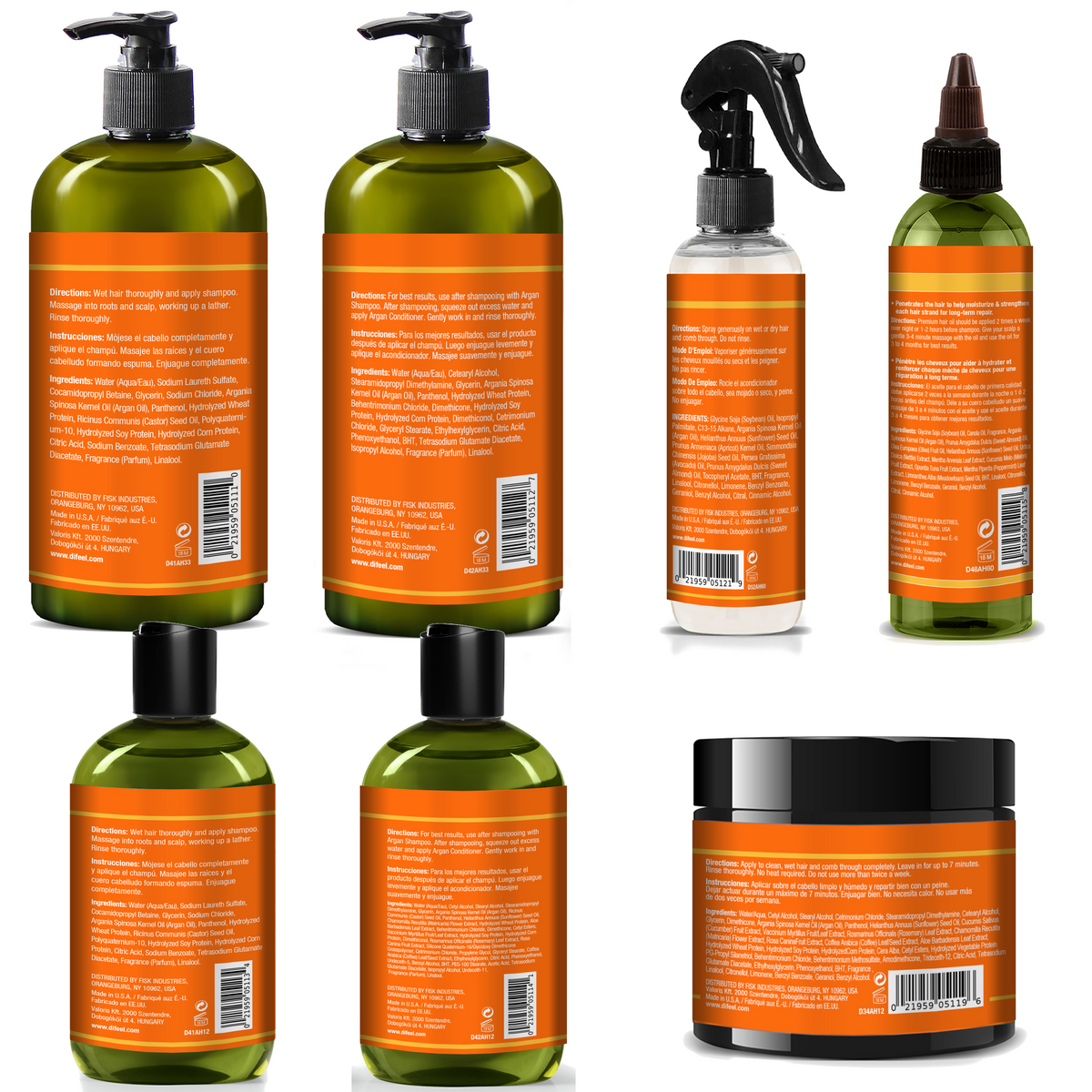 Difeel Argan Beauty Bomb 8-PC Complete Shampoo & Conditioner Set ...
