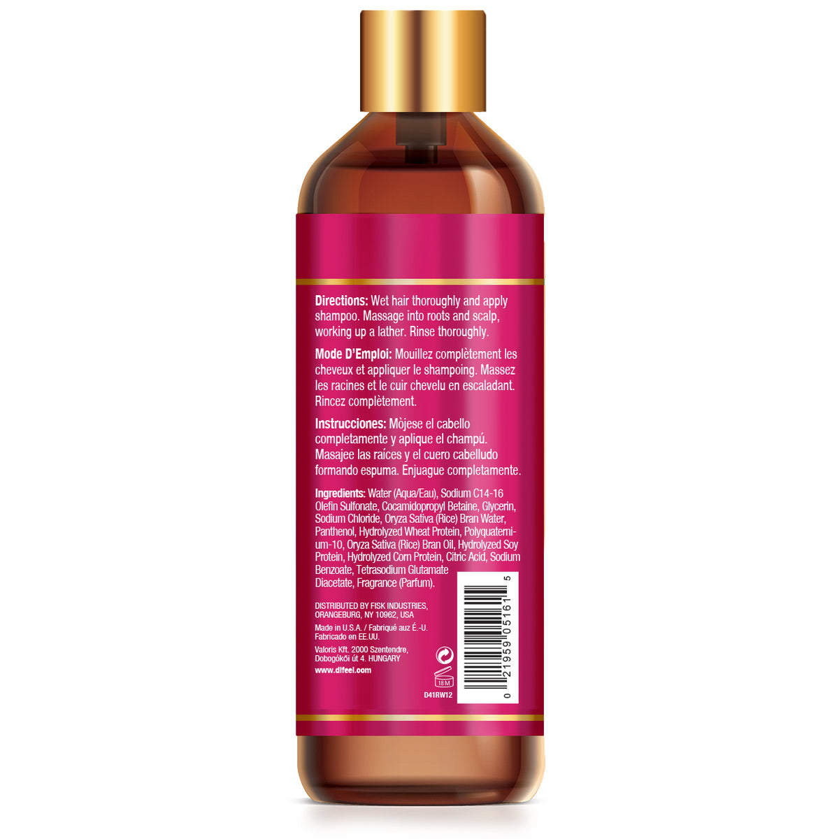Difeel Rice Water Shampoo 12 oz. | difeel - find your natural beauty