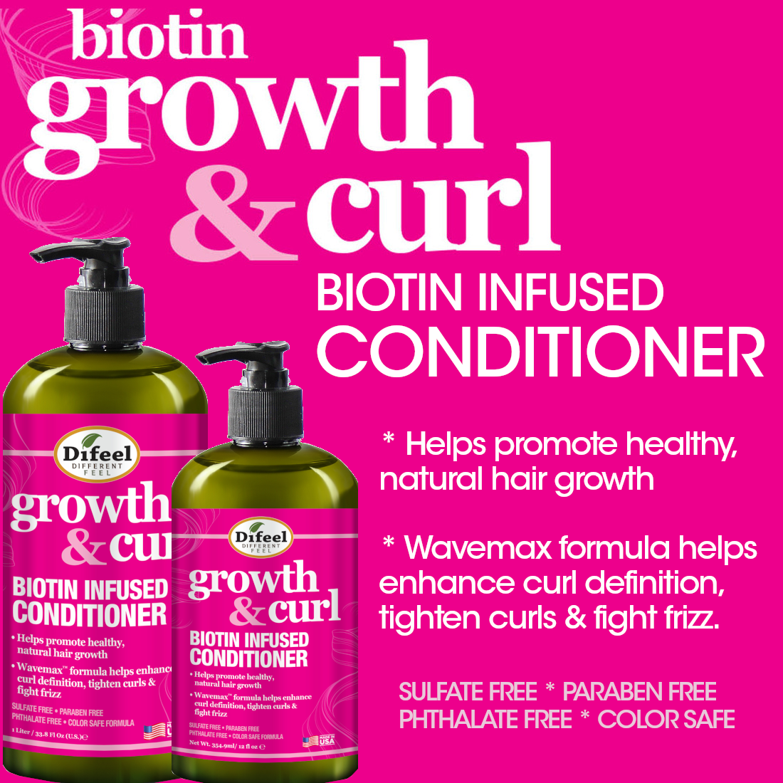 Difeel Growth & Curl Shampoo & Conditioner Combo Packet 2oz. | difeel ...