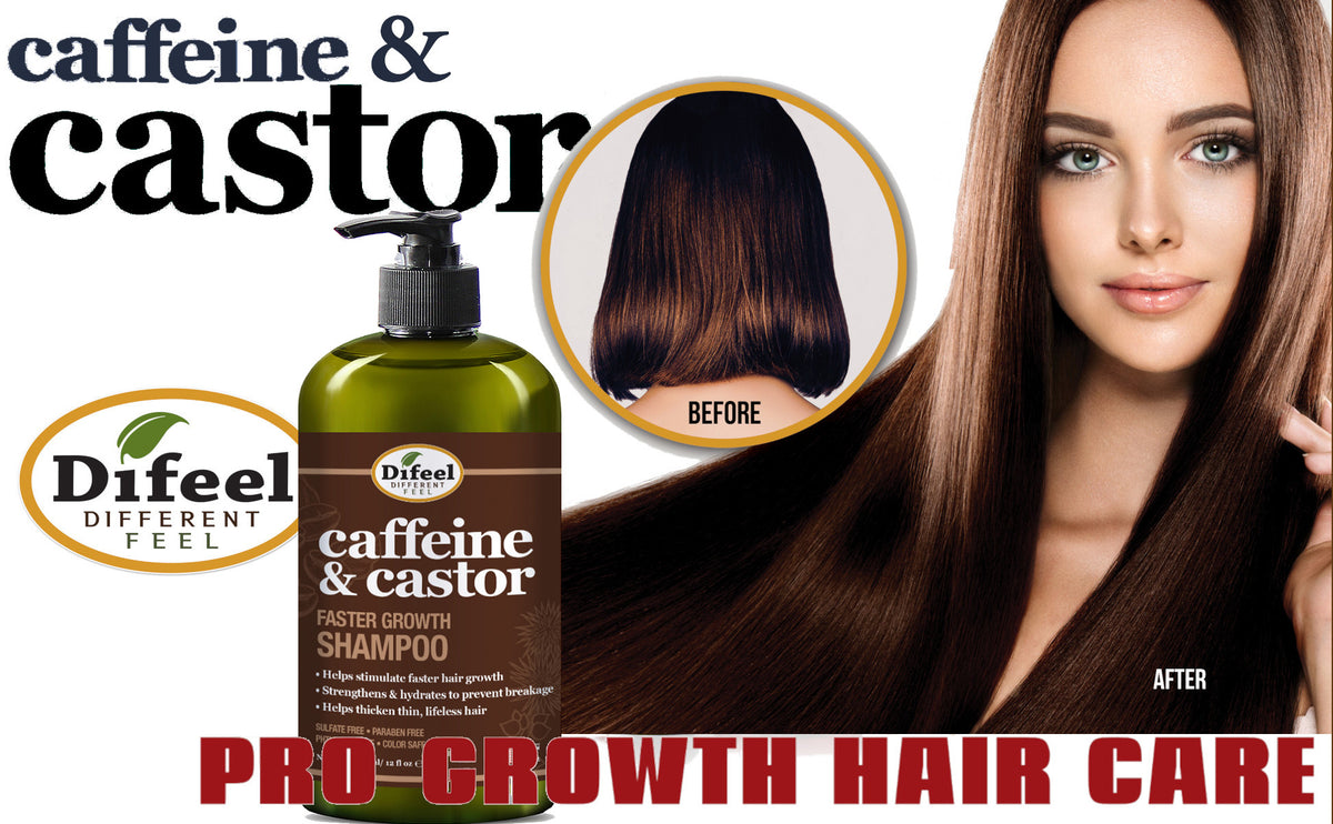 Difeel Caffeine & Castor Shampoo for Faster Hair Growth 12 oz. | difeel ...