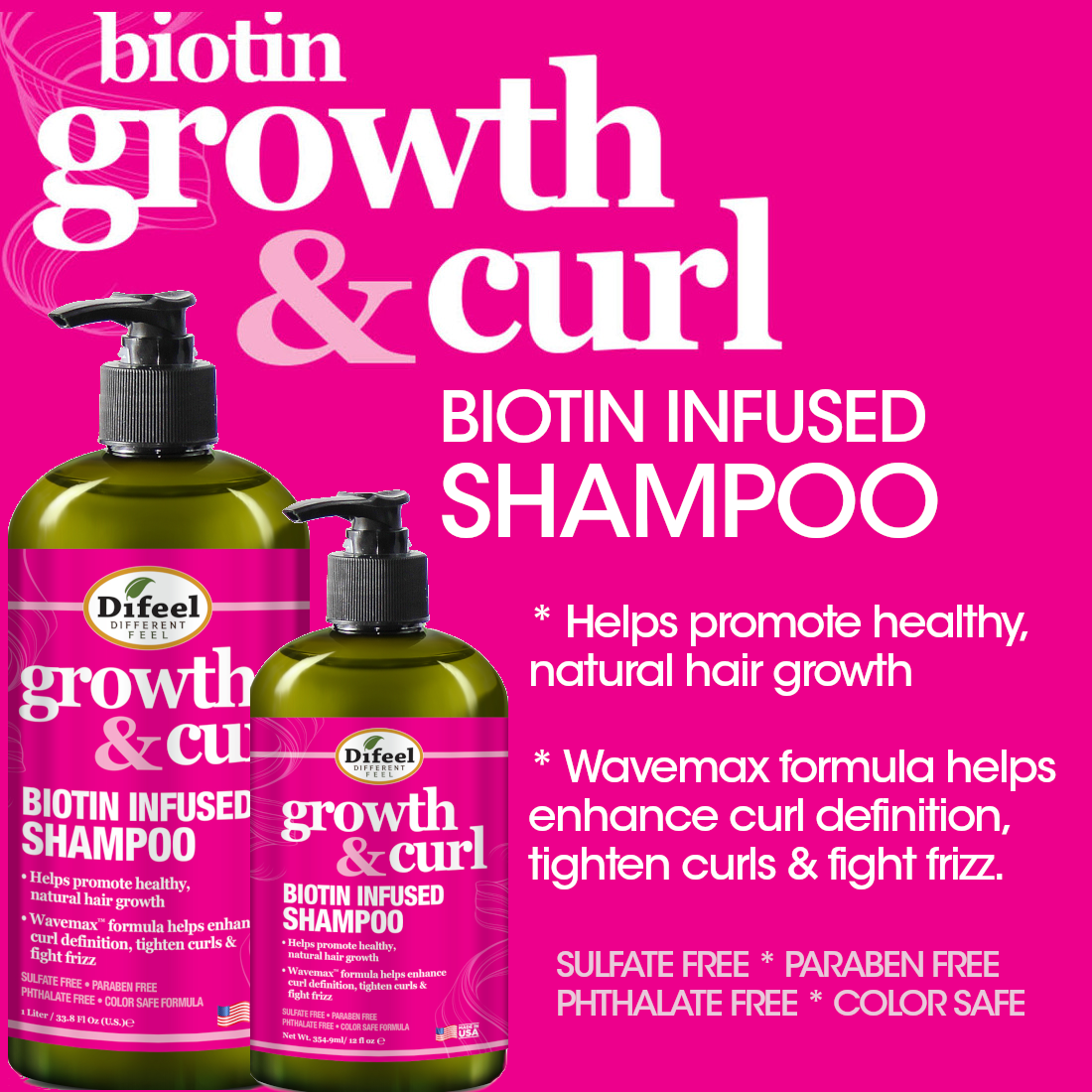 Difeel Growth and Curl Biotin Shampoo 12 oz. | difeel - find your ...